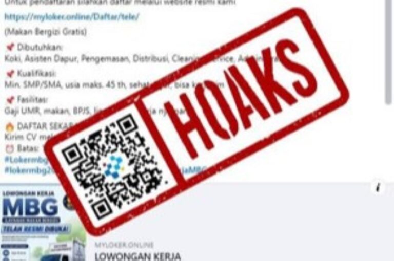[HOAKS] Tautan Pendaftaran Lowongan Kerja untuk Program MBG 2026 ...